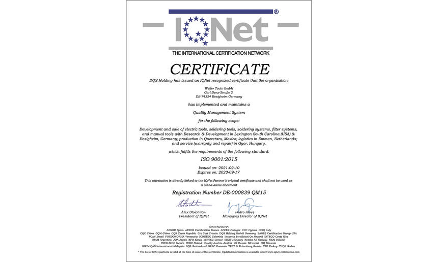 Quality | Weller Tools