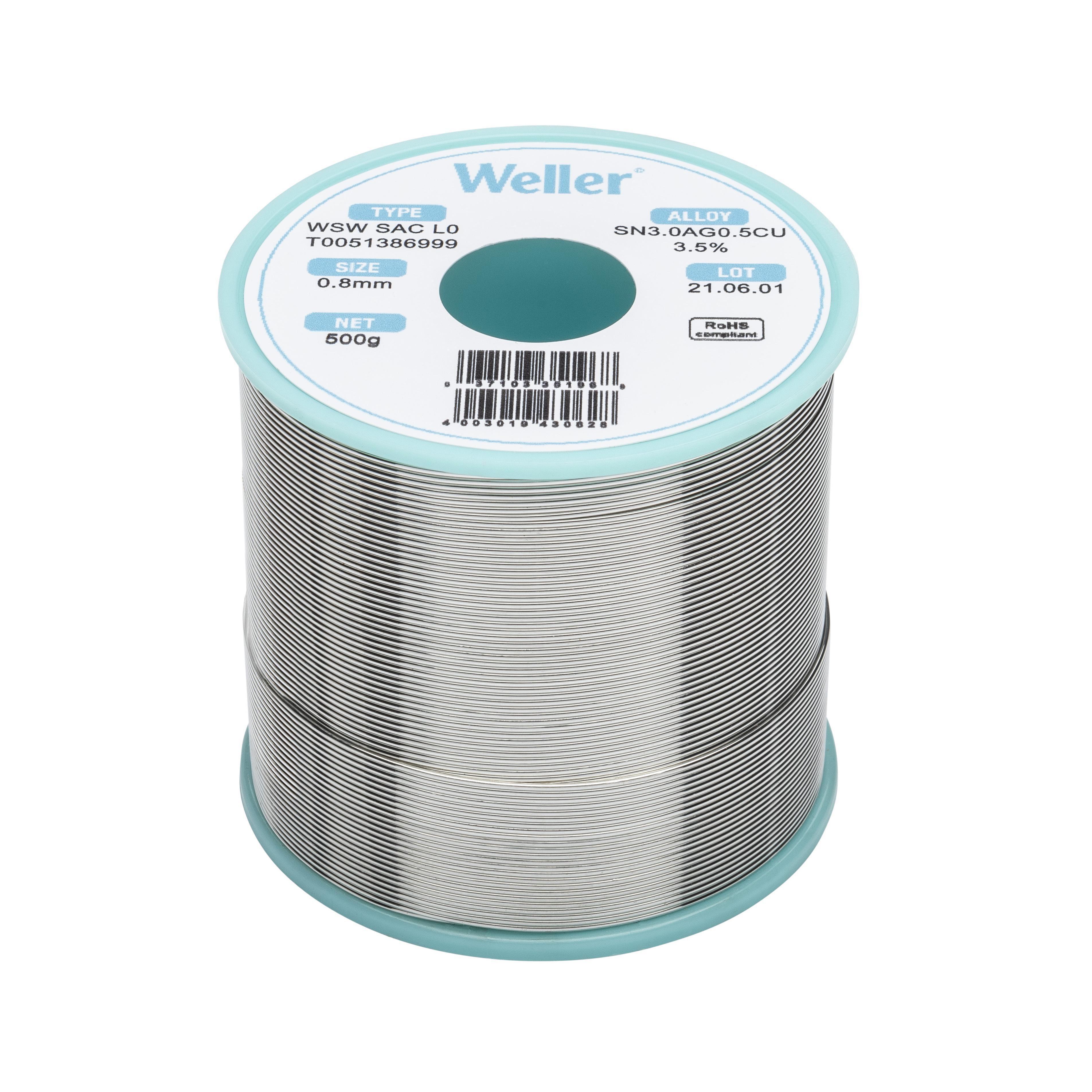 WSW SAC L0 0,8mm, 500g, SN3,0AG0,5CU3,5% | Weller Tools US